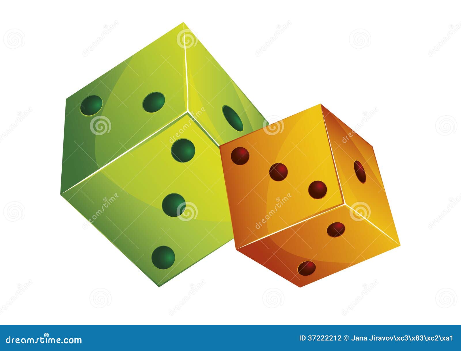 Two playing dices stock illustration. Illustration of dices - 37222212