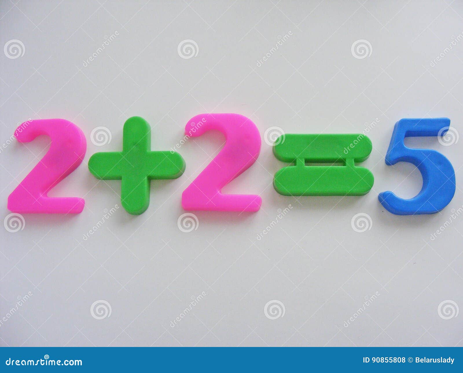 Two plus two equals five stock photo. Image of lesson - 90855808