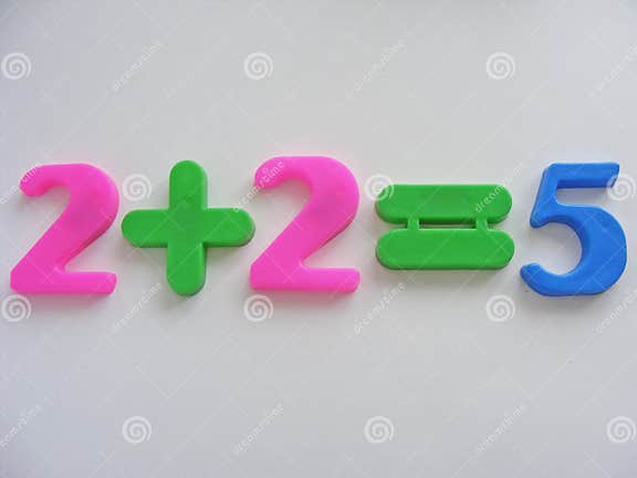 Two plus two equals five stock photo. Image of lesson - 90855808
