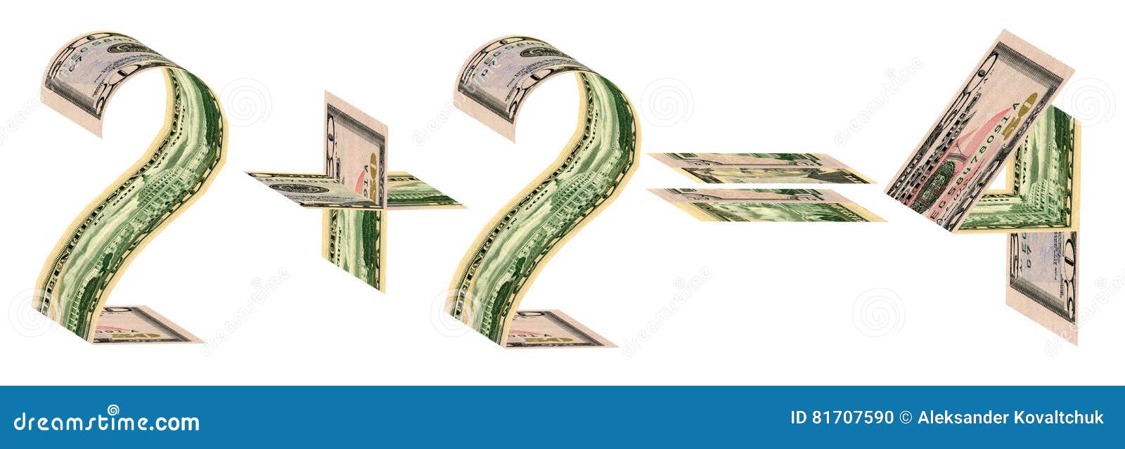 Two plus two equals four stock illustration. Illustration of white ...