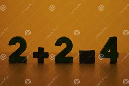 Two plus two equals four stock photo. Image of class - 76799344