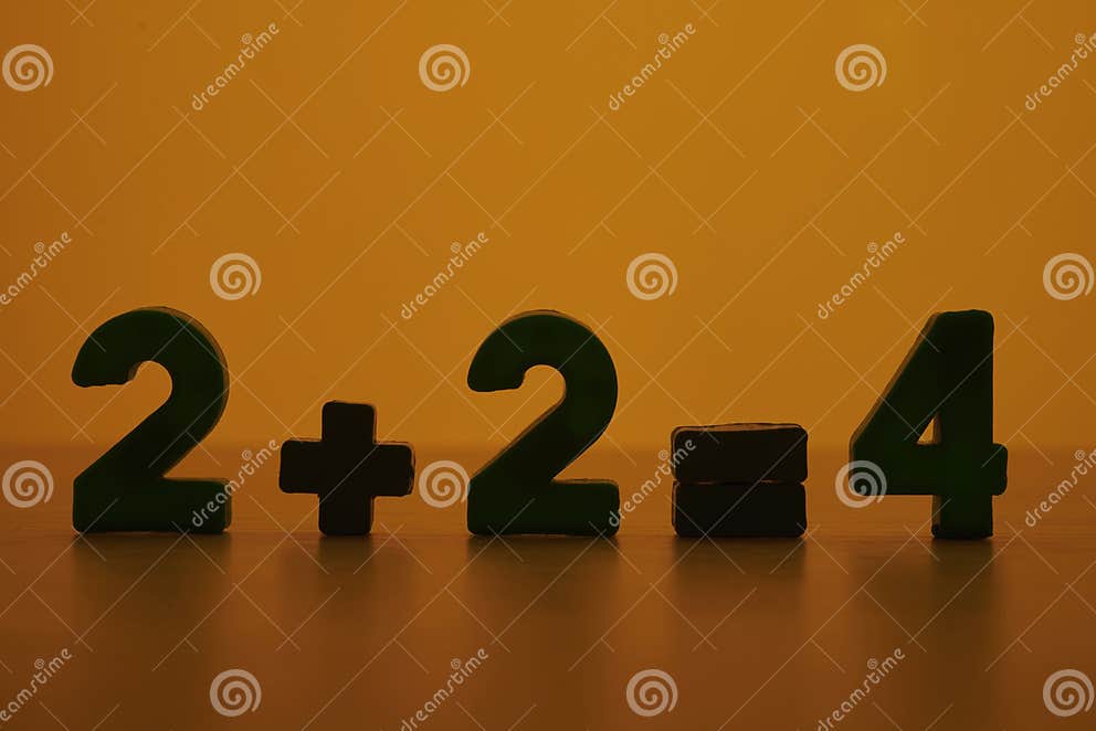 Two plus two equals four stock photo. Image of class - 76799344