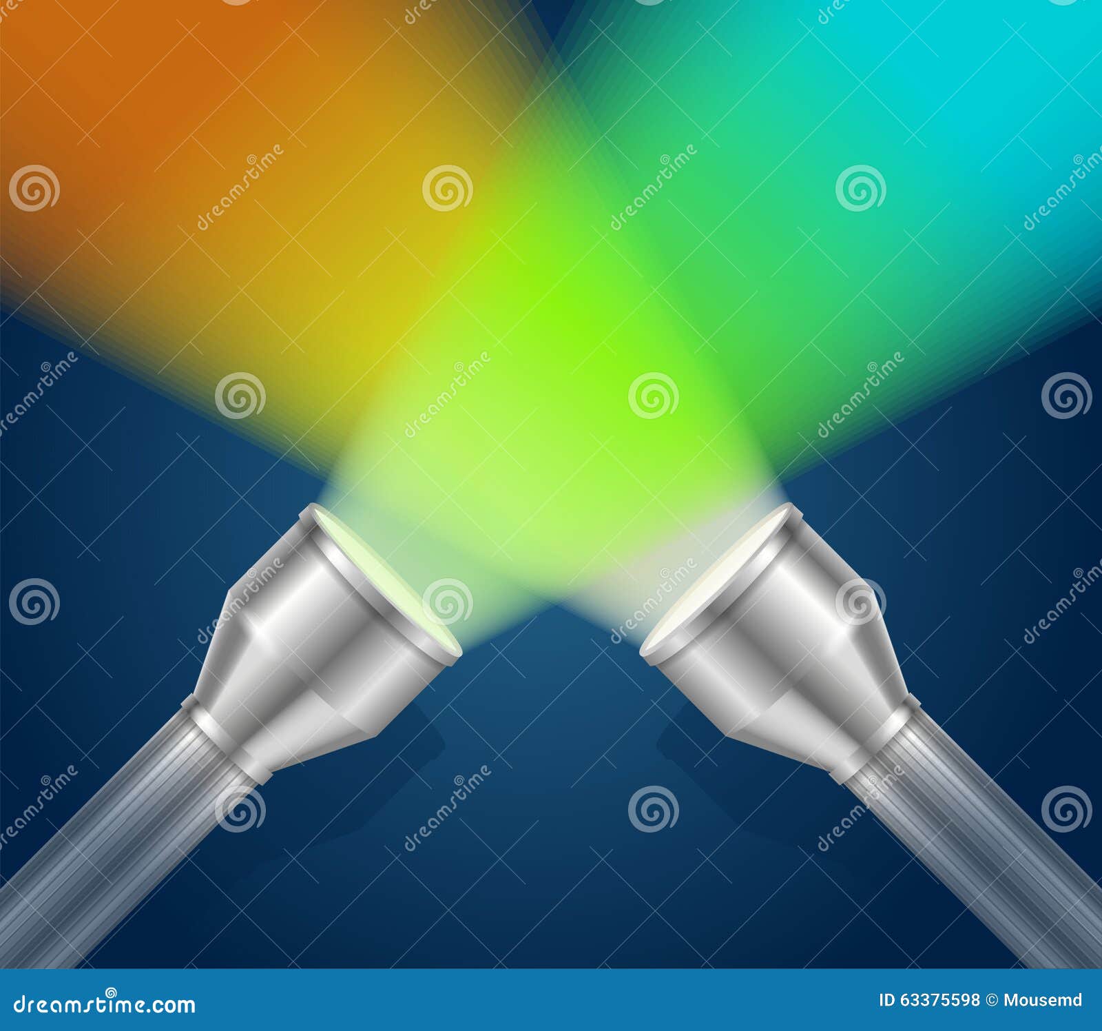 Two Pocket Torch Light. Vector Stock Vector - Illustration of beam ...