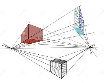 Two Point Perspective. Visual Material for Art Students Stock ...