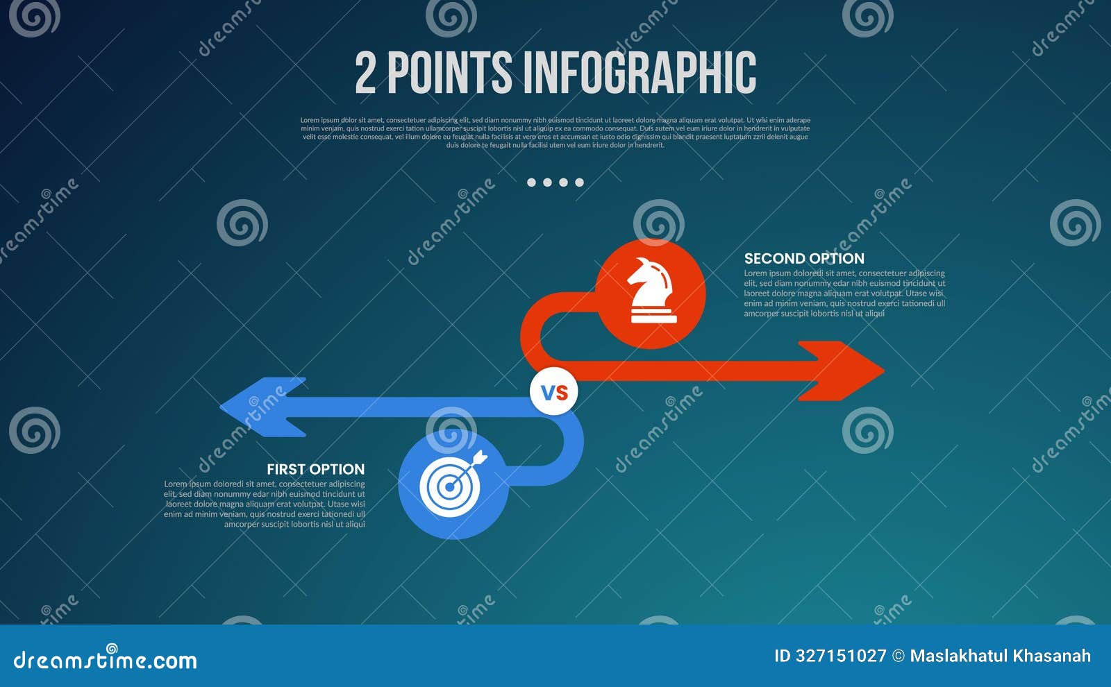 2 or Two Point Template Comparison Versus Things in Infographic with ...