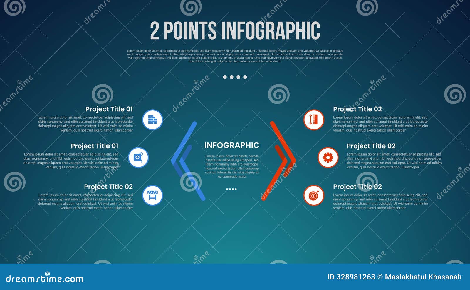 2 or Two Point Template Comparison Versus Things in Infographic with ...