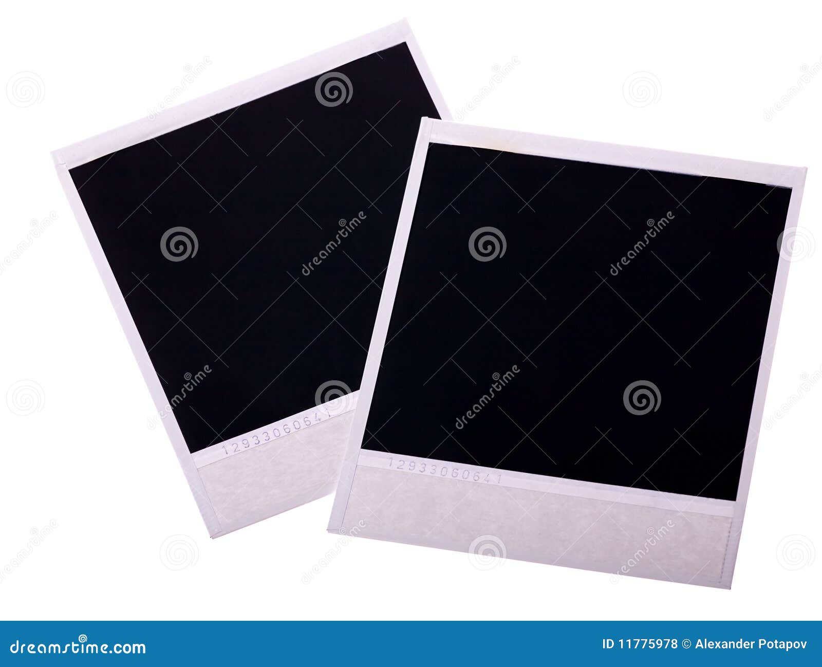 Two Polaroid Cards on White Stock Photo - Image of white, paper: 11775978