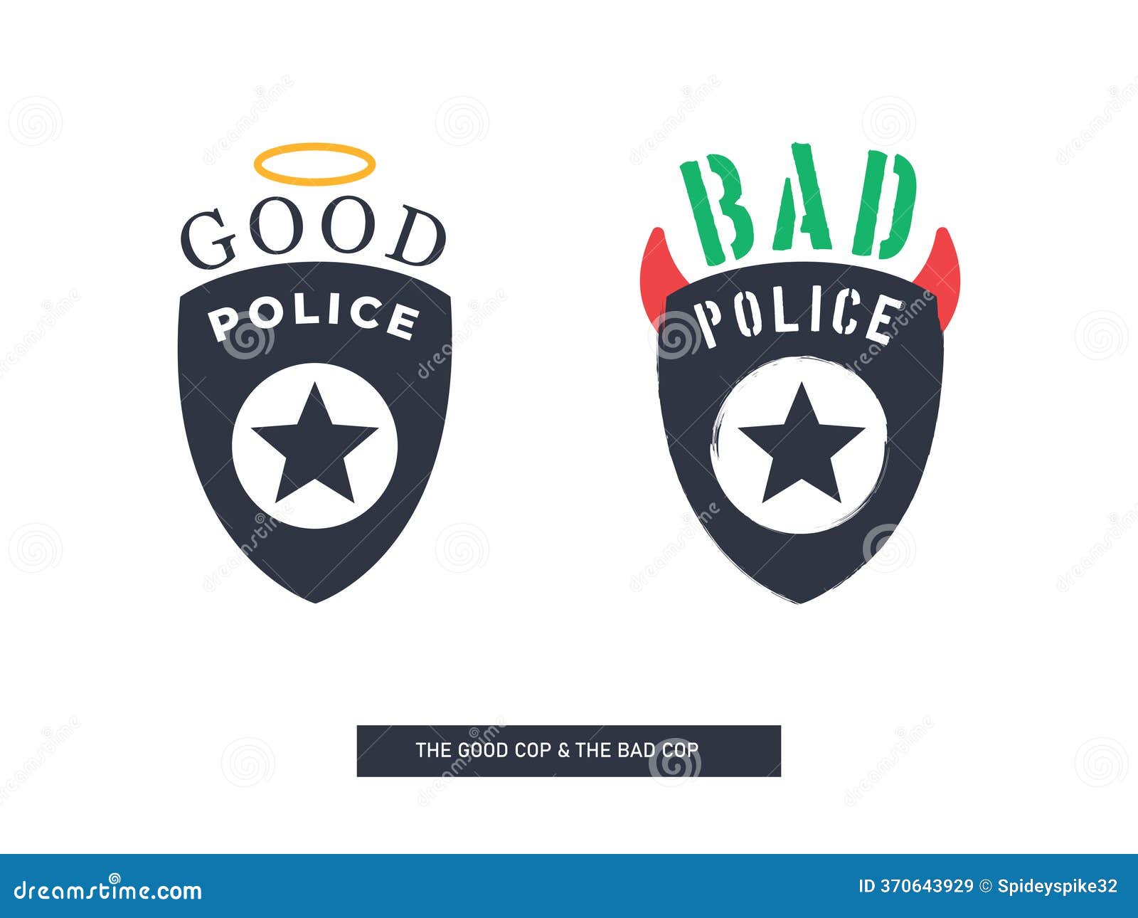 Police Badges Set Vector. Sheriff, Marshal Label Illustrations. Law ...