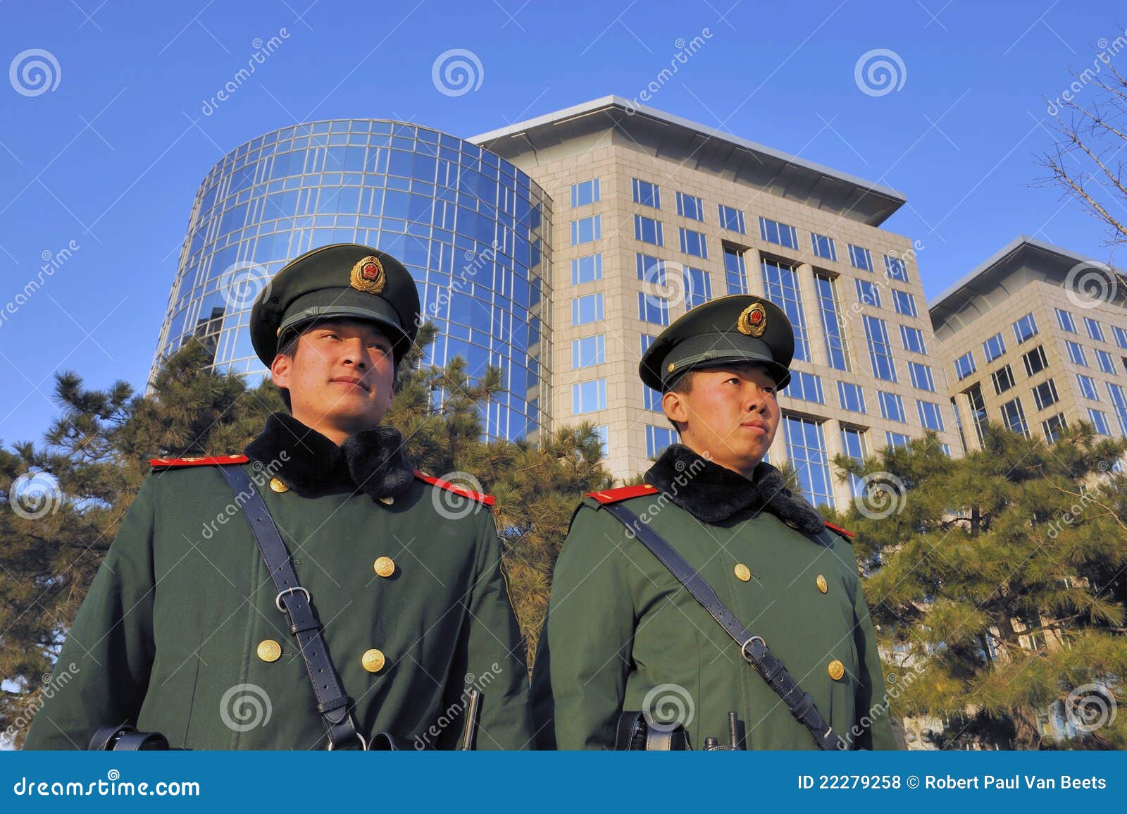 Two policemen stand guard editorial stock photo. Image of police - 22279258