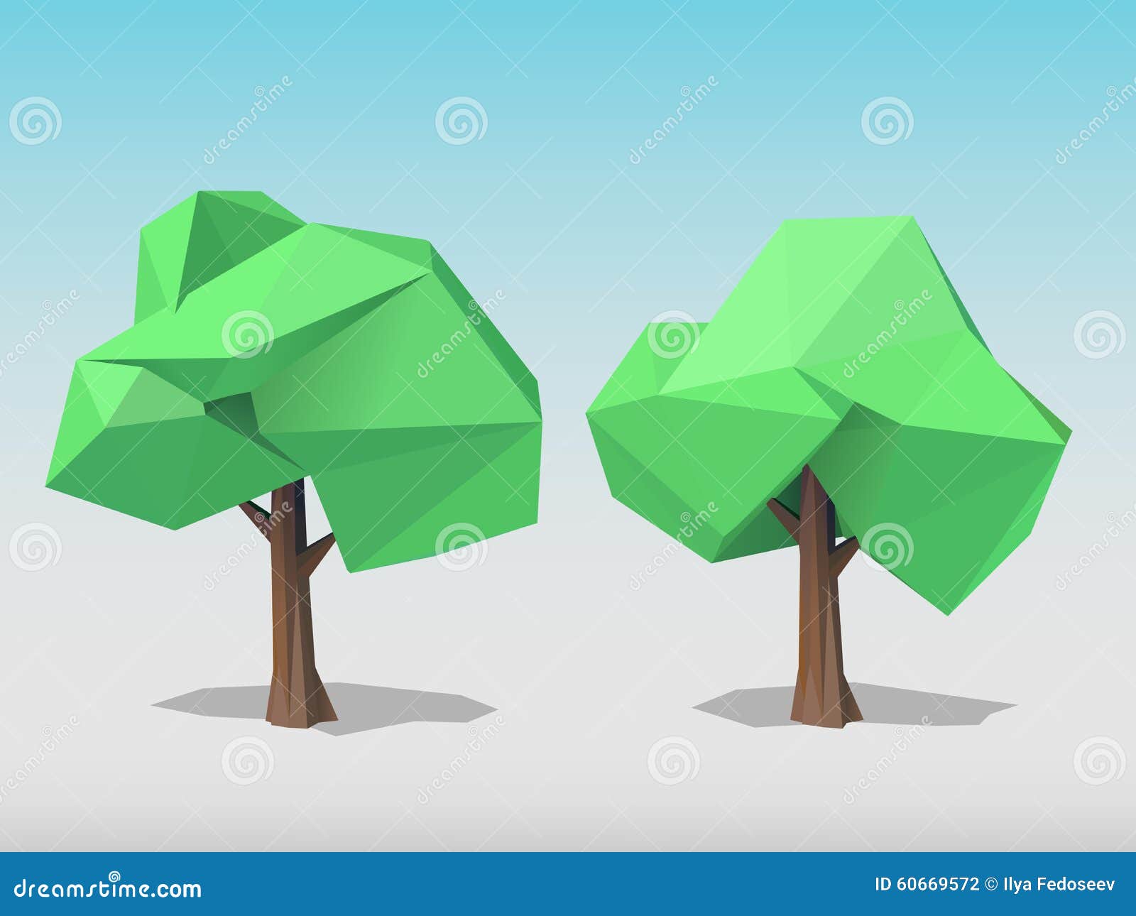 Two polygonal trees stock vector. Illustration of brochure - 60669572