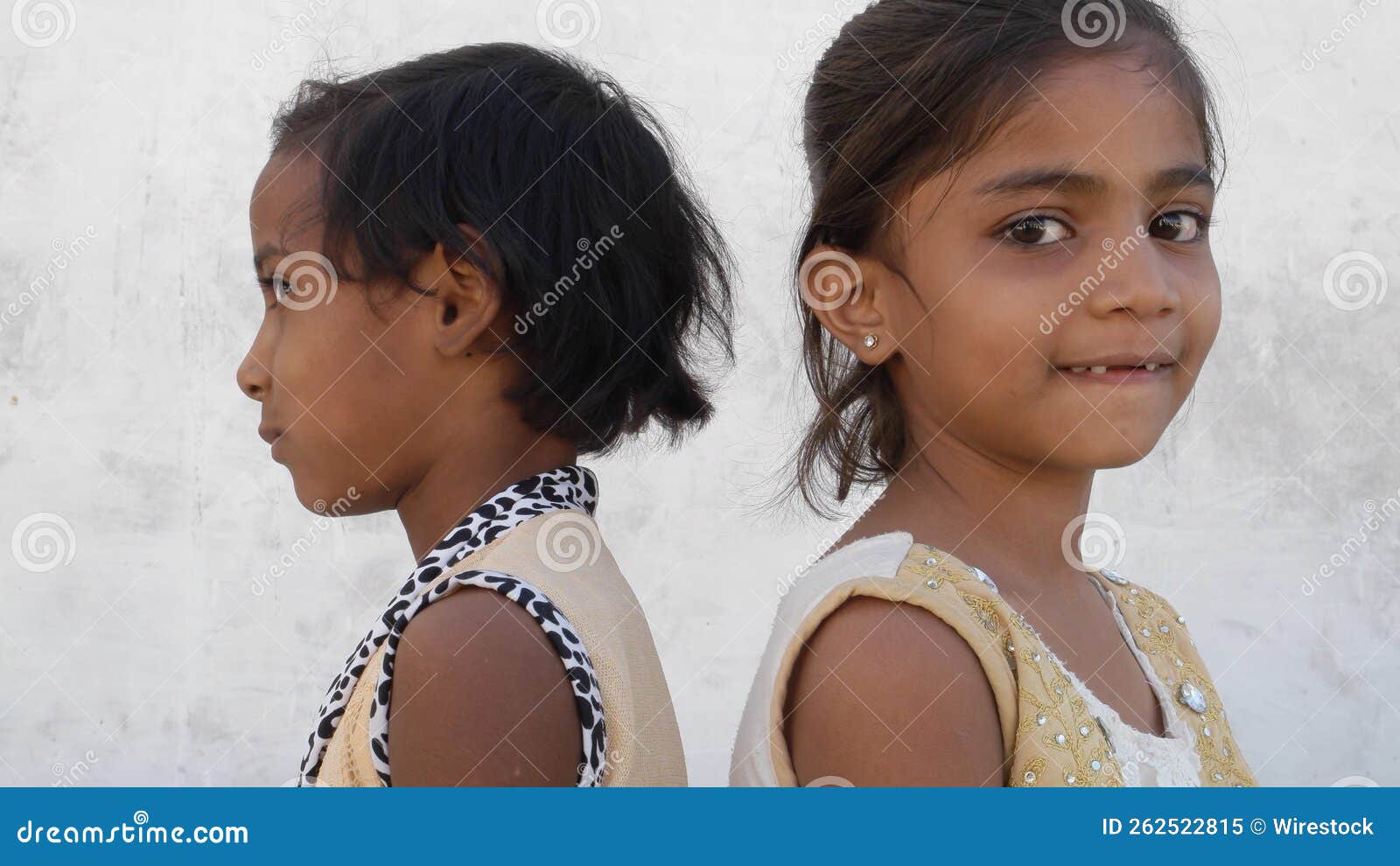 Poor Indian Children Standing Next To Each Other Stock Image - Image of ...