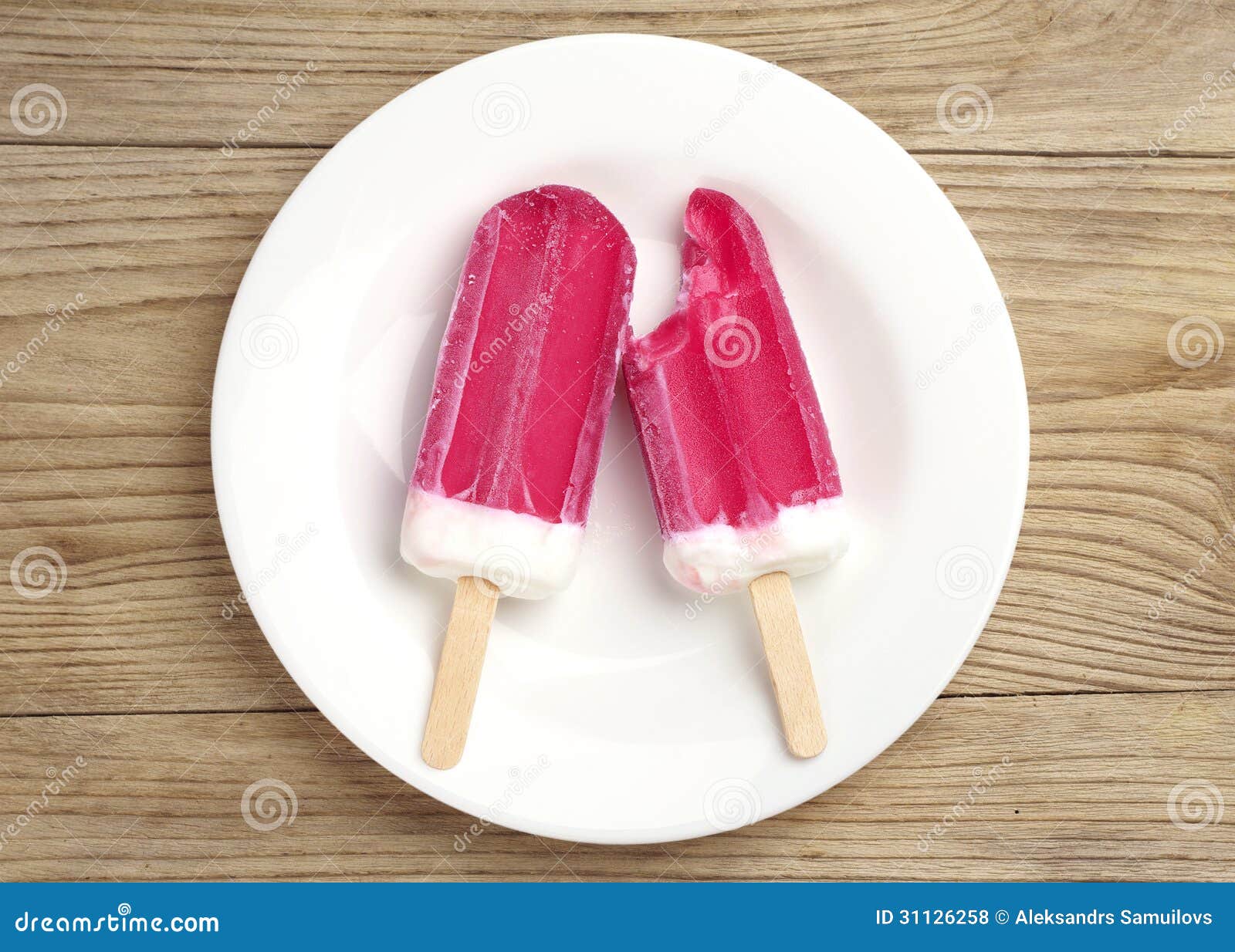Two popsicle stock photo. Image of cold, iced, plate - 31126258