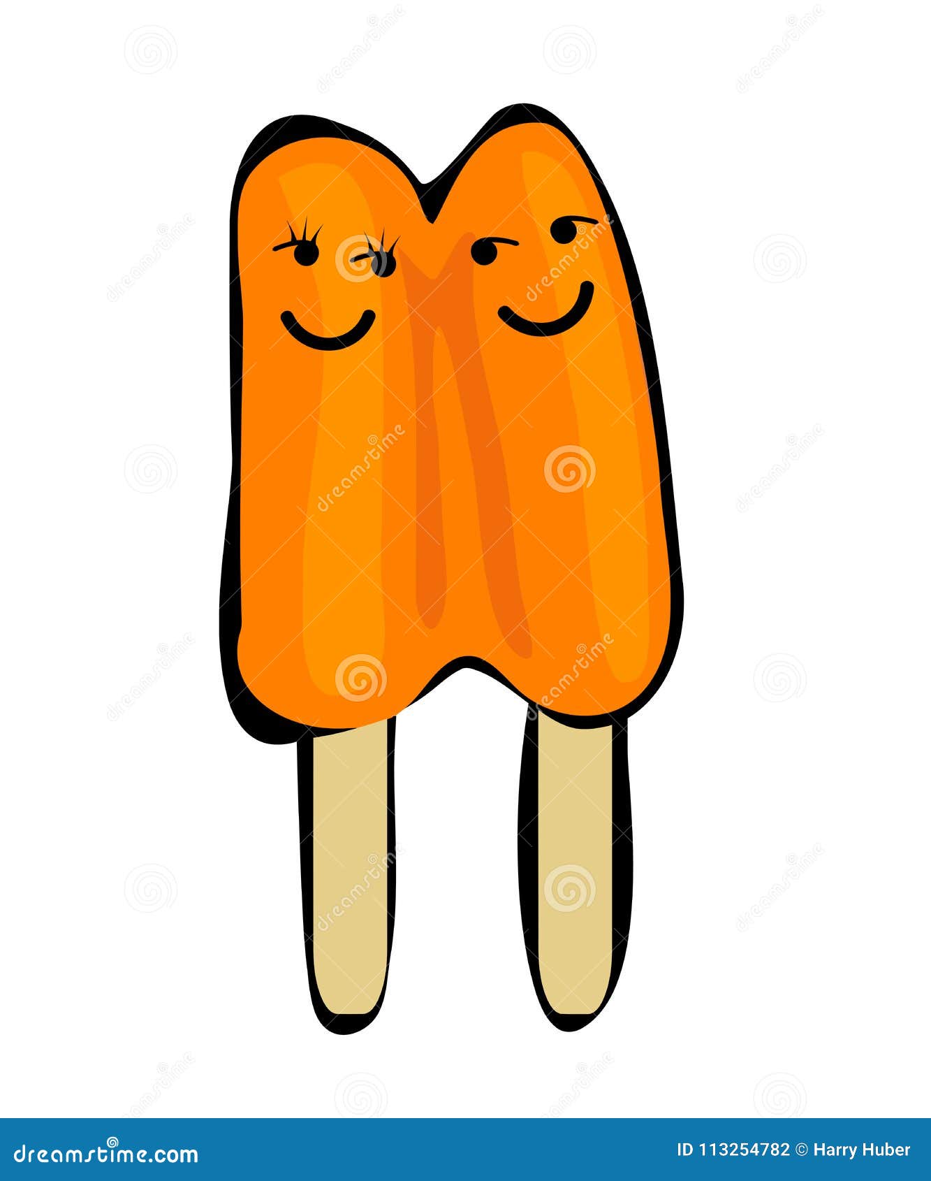Two popsicles stock illustration. Illustration of face - 113254782