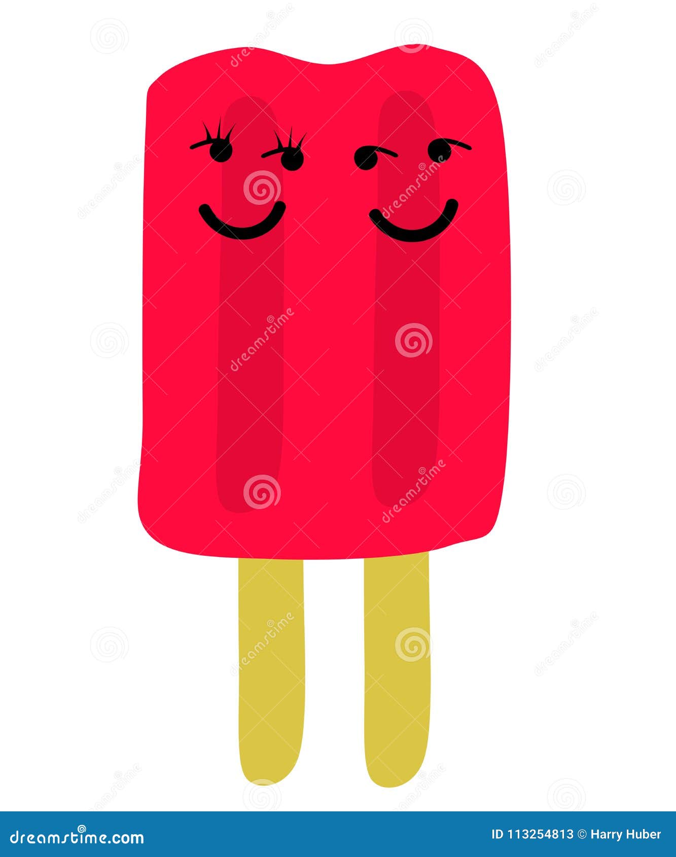 Two popsicles stock illustration. Illustration of love - 113254813