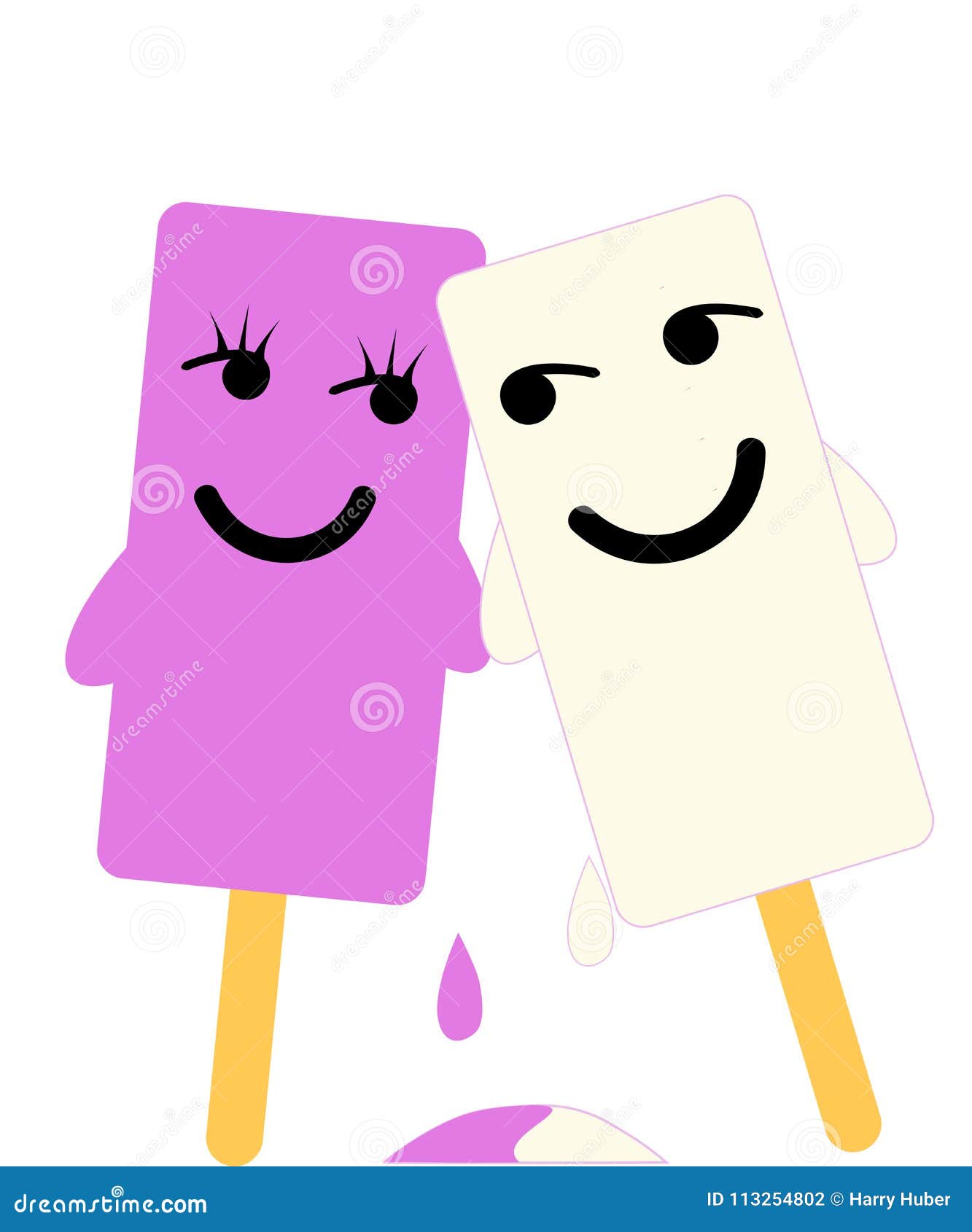 Two popsicles stock illustration. Illustration of face - 113254802