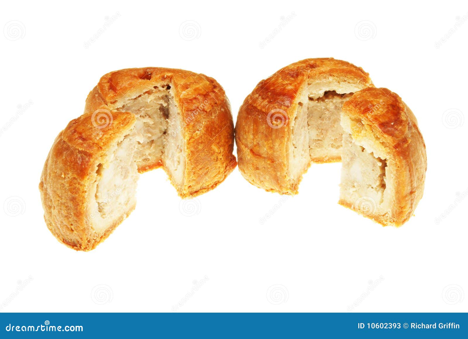 Two pork pies stock image. Image of isolated, chart, slice - 10602393