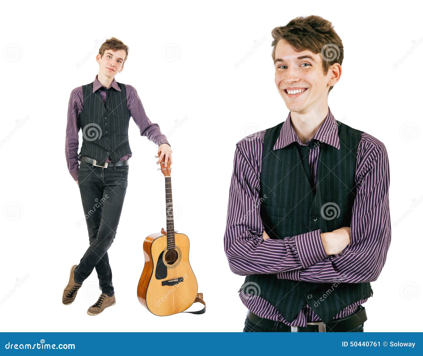 Two Portraits Handsome Young Man Stock Image - Image of people, fashion ...