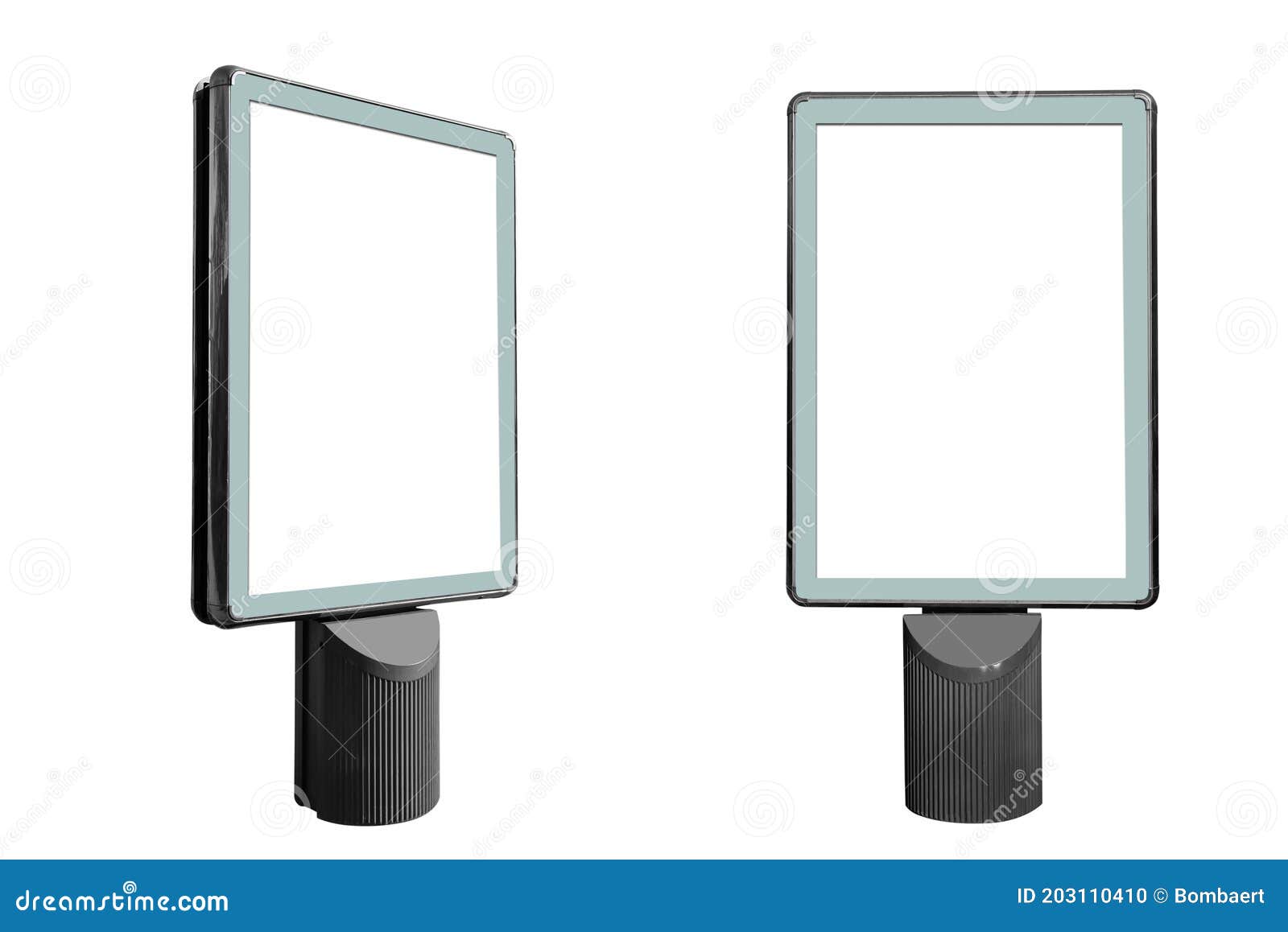 Two Position of Vertical Signboard Isolated on White Stock Photo ...