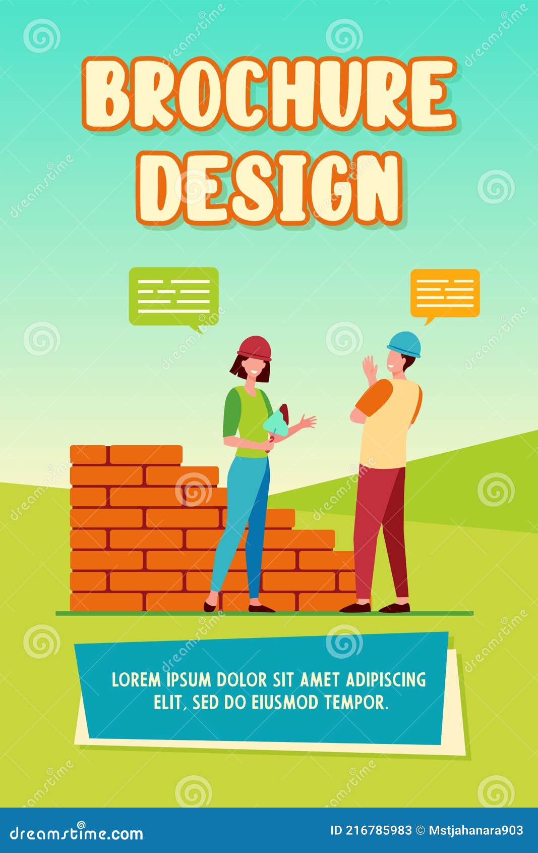 Two Positive Builders Talking and Working Stock Vector - Illustration ...