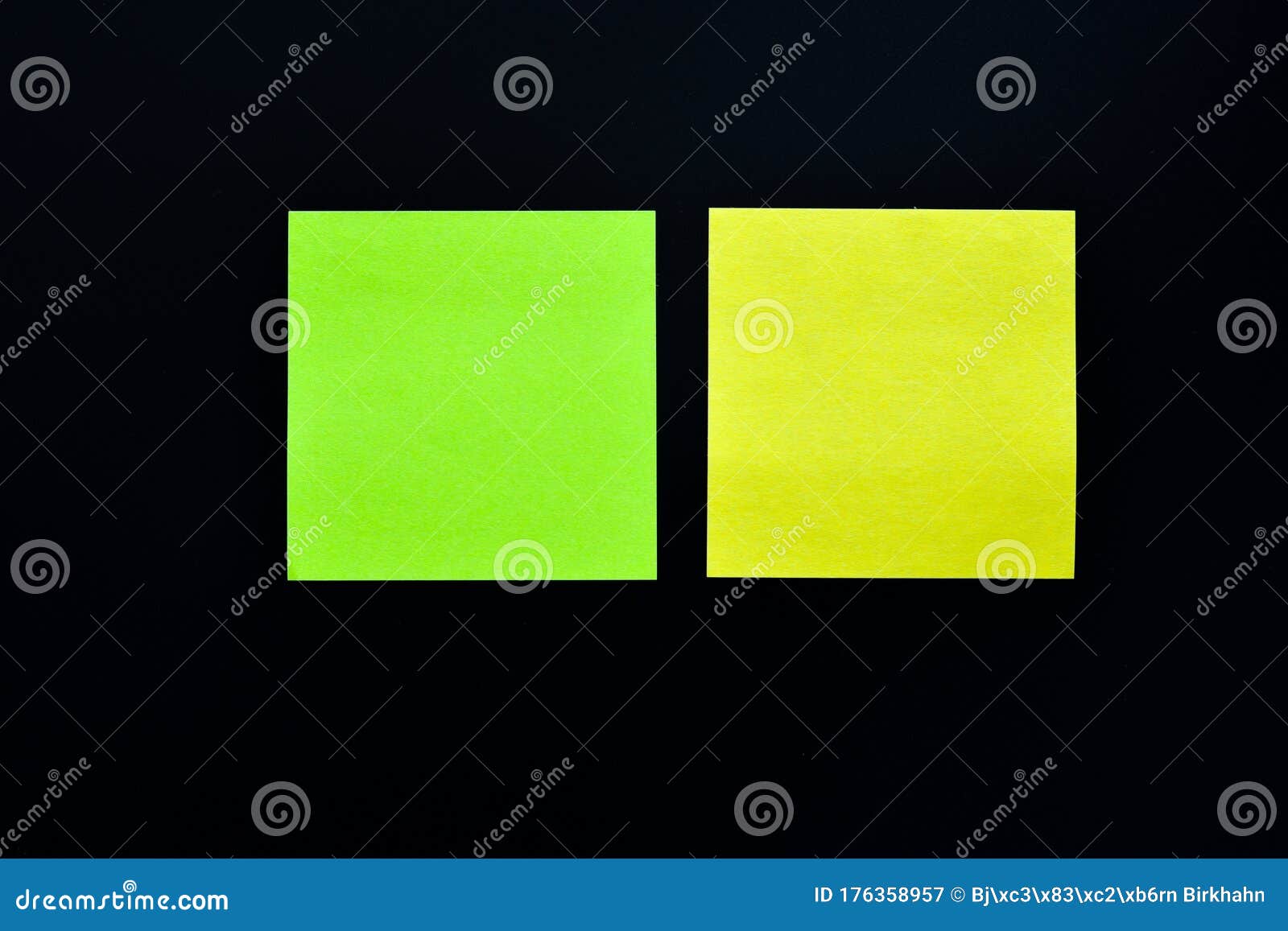 Two Post Its on Black Background Stock Image - Image of urgent ...