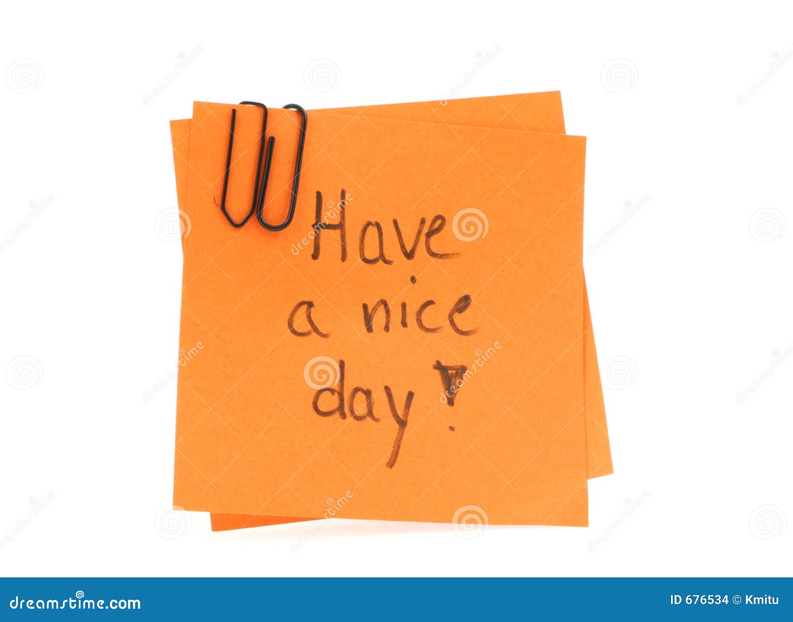 Two Post-it Notes With Handwritten HAVE A NICE DAY Stock Photo - Image ...