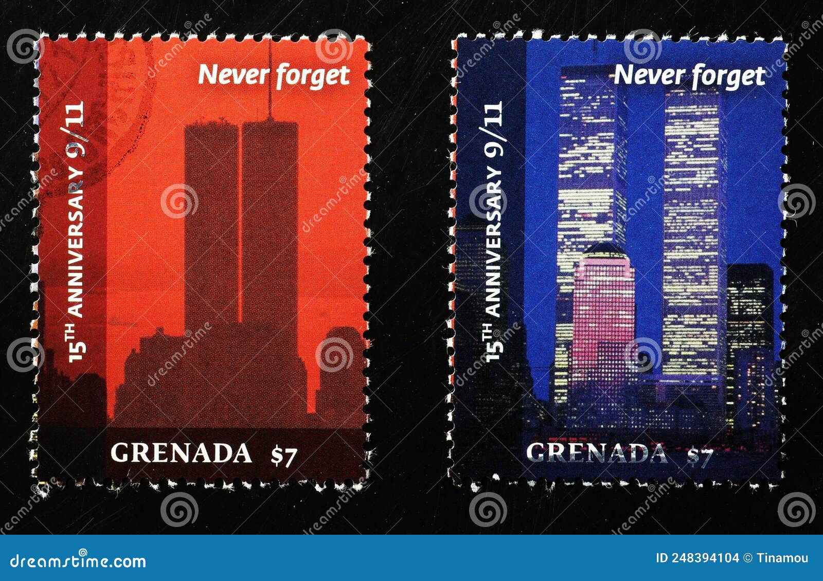 Two Postage Stamps Remembering the Attacks of September 11th Editorial ...