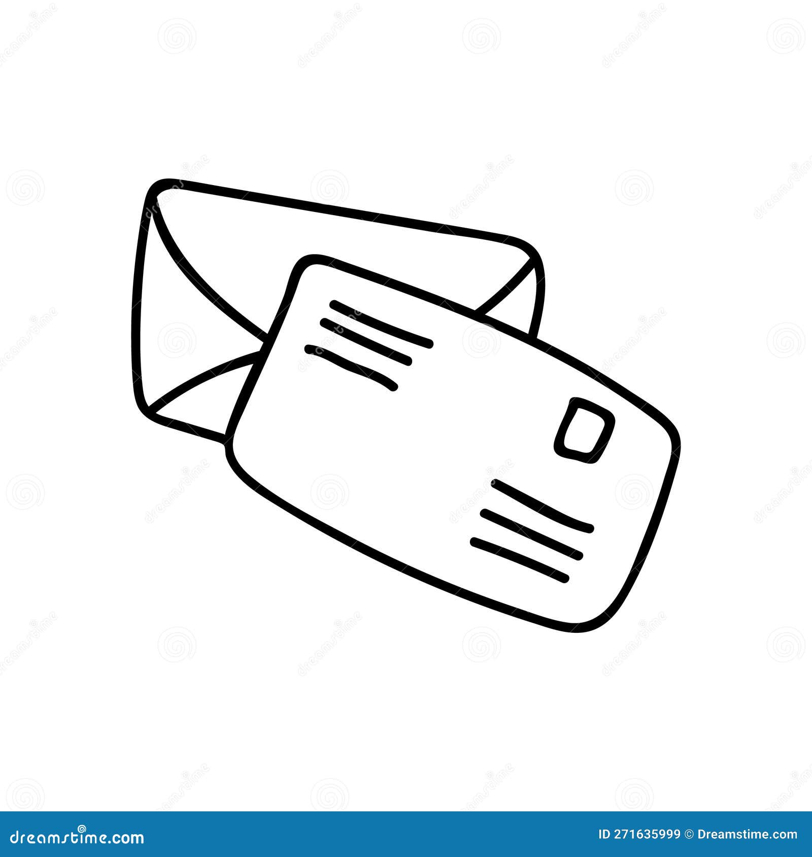 Two Postal Letters. Vector Illustration in Doodle Style. Isolate on a ...