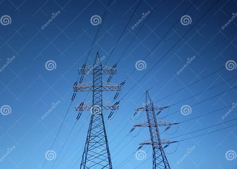 Two power lines background stock image. Image of vivid - 142996023