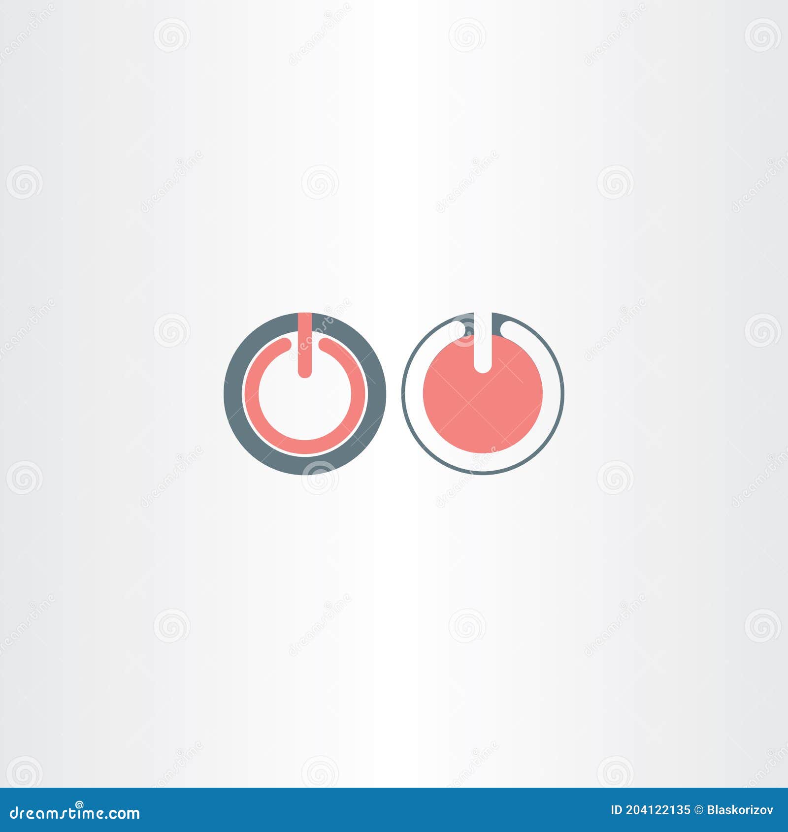 Two Power Start Symbols Vector Icons Stock Vector - Illustration of ...