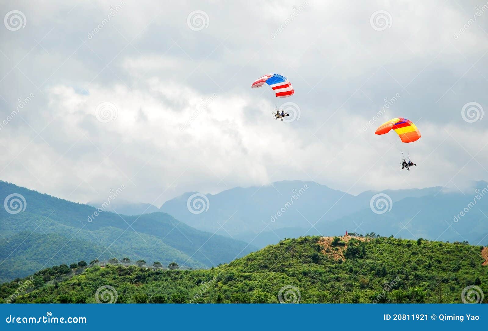 Two powered parachutes stock image. Image of motor, tour - 20811921