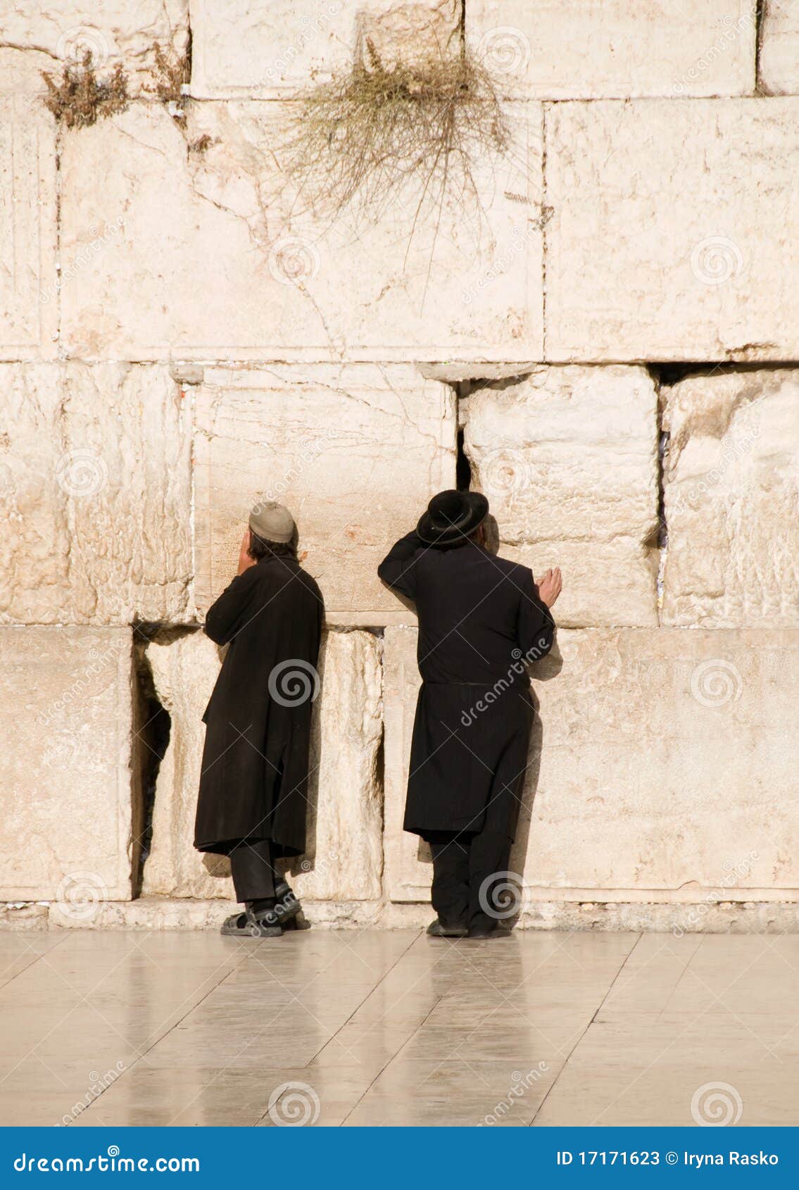 Two Prayers Near Jerusalem Wall Editorial Stock Photo - Image of ...