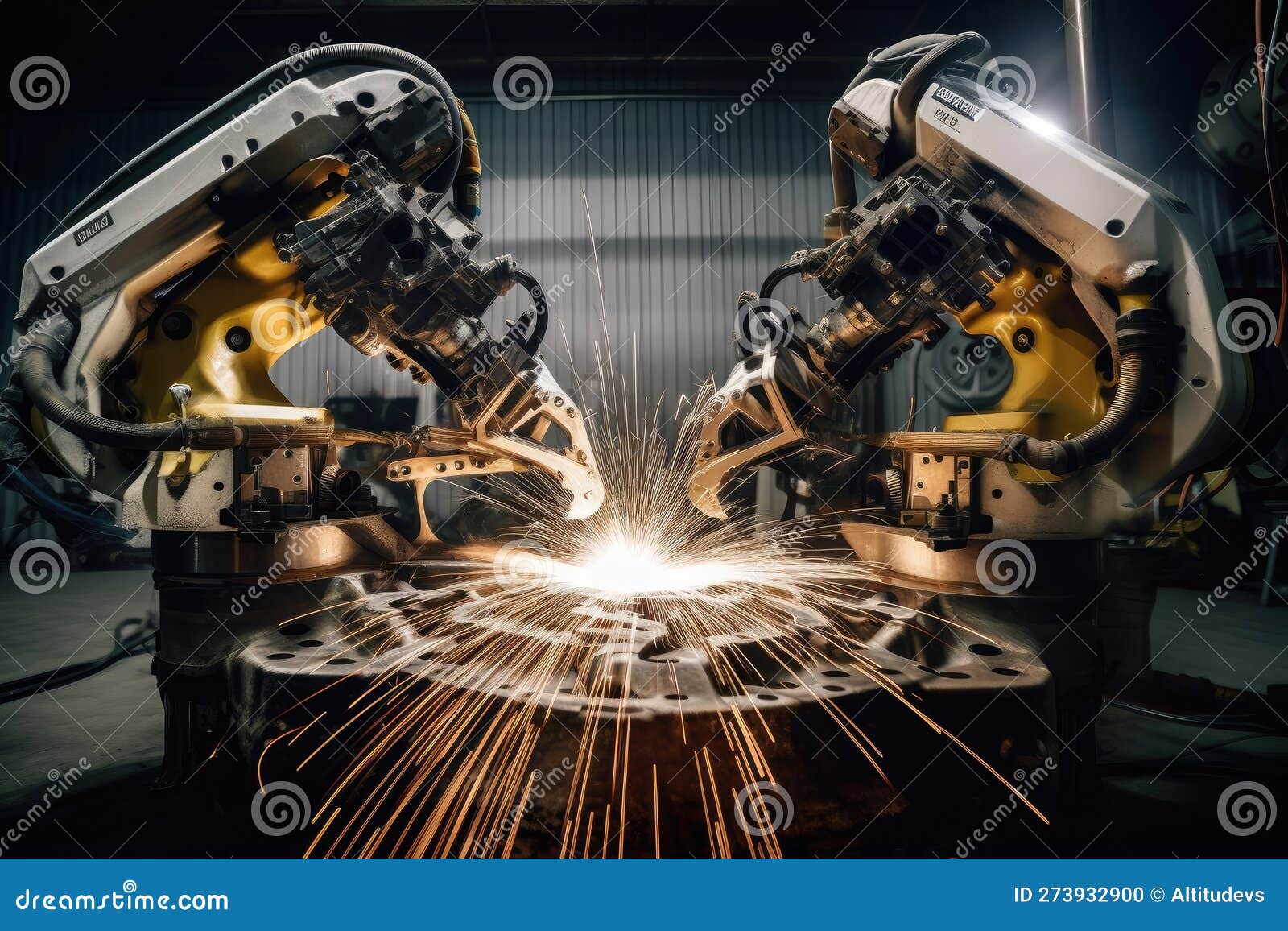 Two Precision Welding Robots Working in Tandem, Forming Intricate and ...