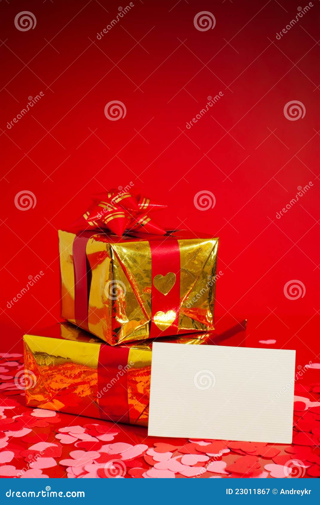 Two Presents and Blank Card Stock Image - Image of gifts, decoration ...