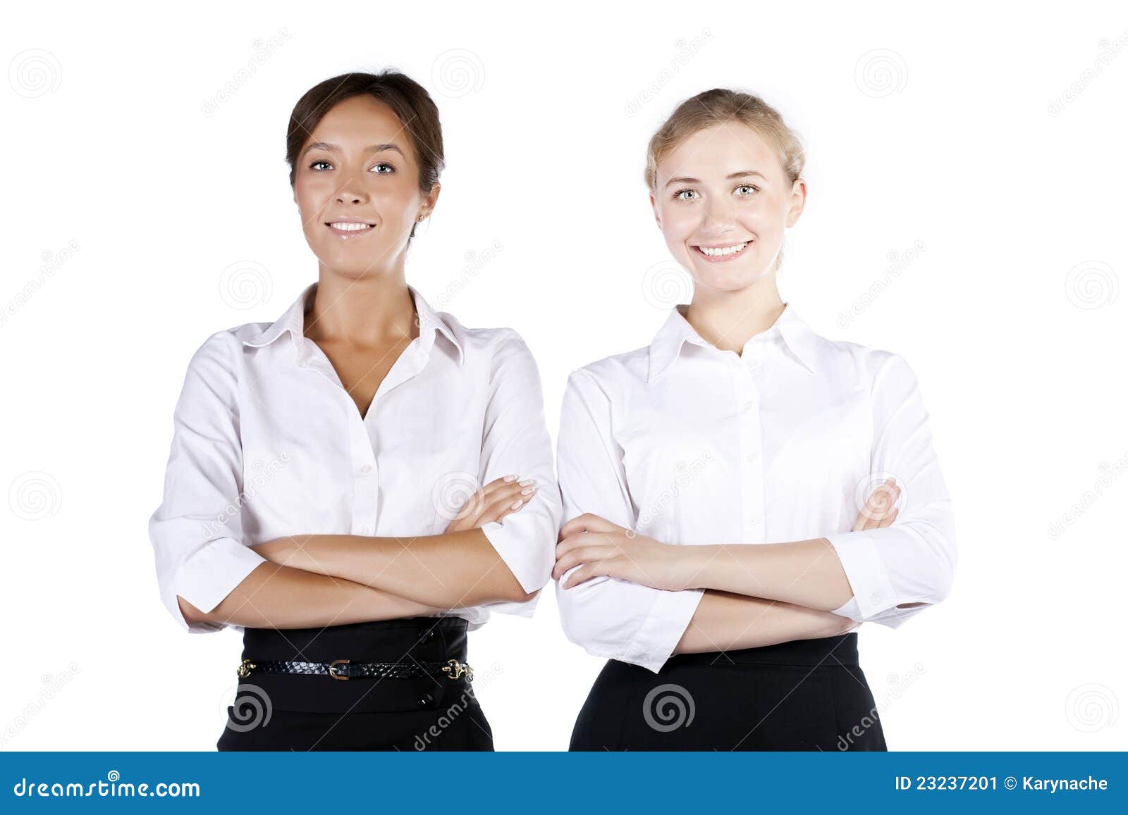 Two Pretty Business Woman Smiling at Camera Stock Image - Image of ...