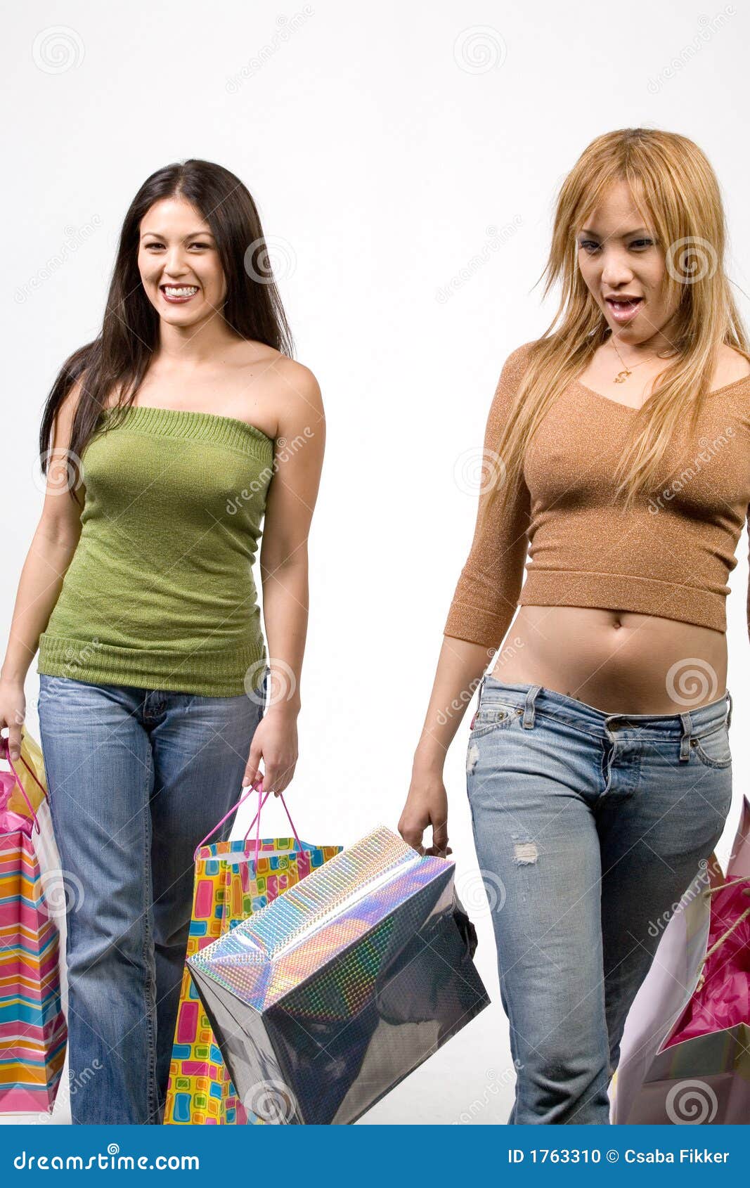 Two pretty female shoppers stock photo. Image of female - 1763310