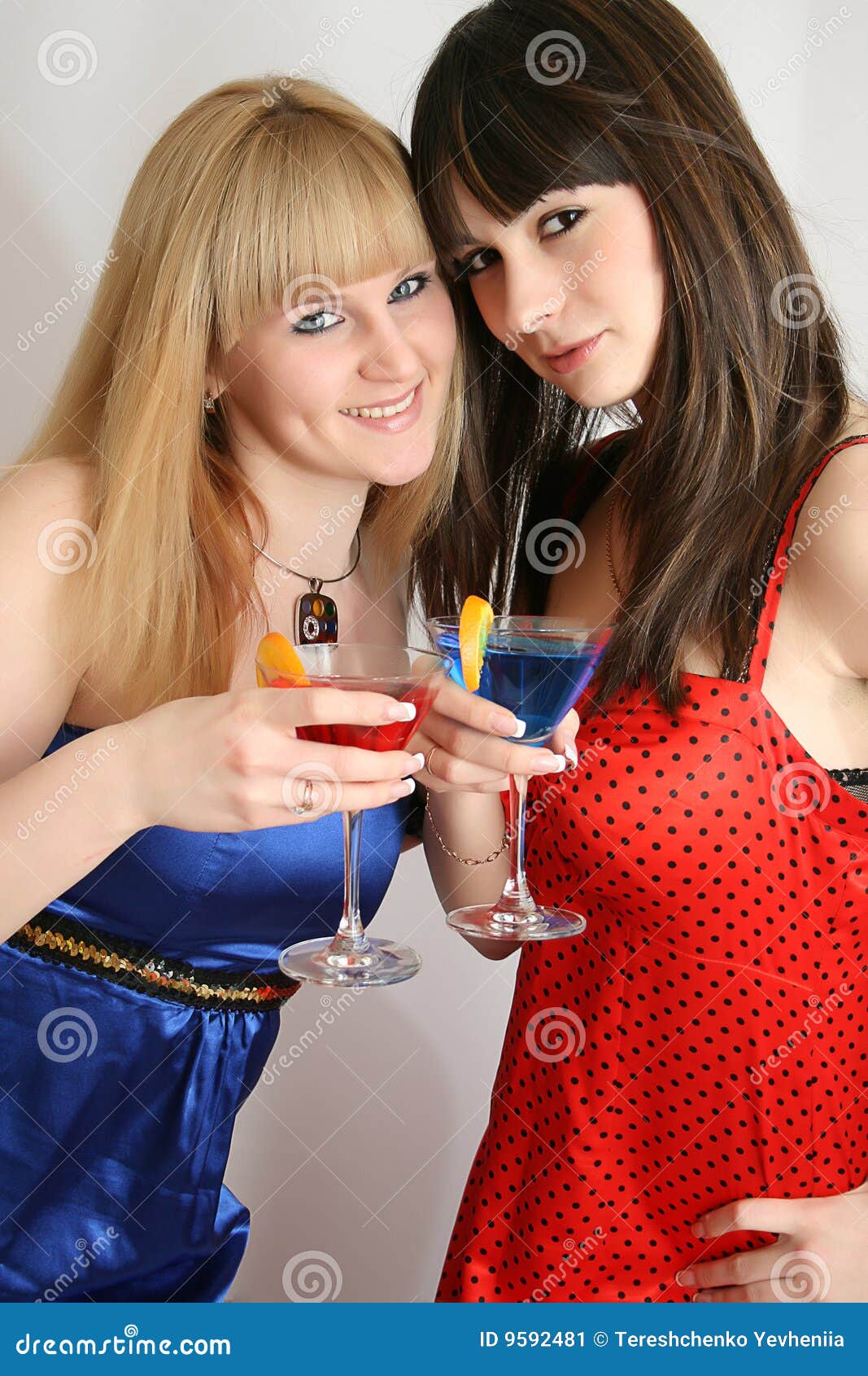 Two Pretty Friends with Cocktail Stock Image - Image of cheerful ...