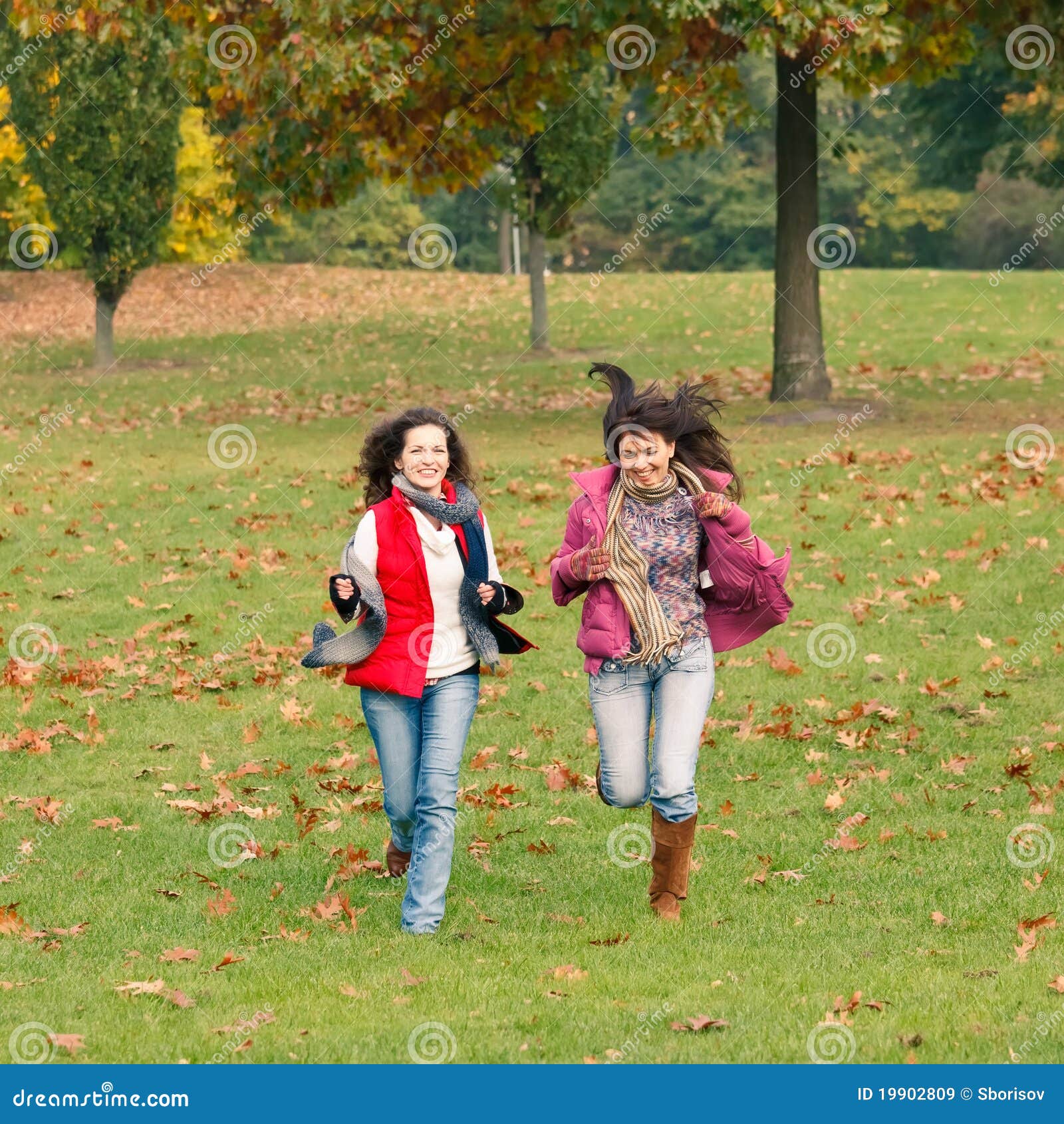 Two Pretty Girls Having Fun Stock Image - Image of beautiful, fall ...