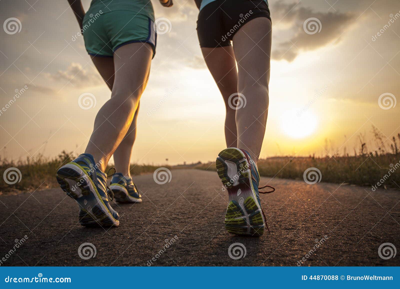 Two Pretty Girls Jogging in the Morning Stock Photo - Image of activity ...