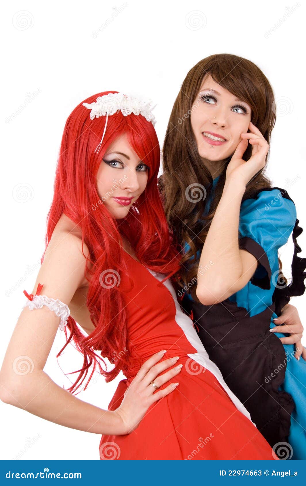 Two pretty servant girls stock image. Image of pretty - 22974663