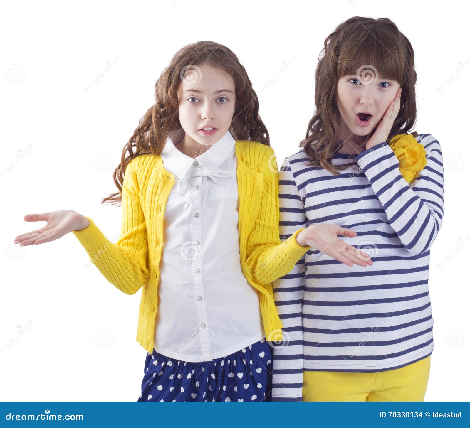 Two Pretty Surprised Teengirls Stock Photo - Image of isolated, girls ...