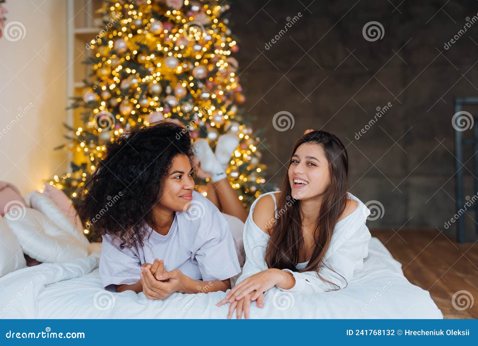 Two Pretty Sweet Girlfriends Looking at the Camera Stock Photo - Image ...