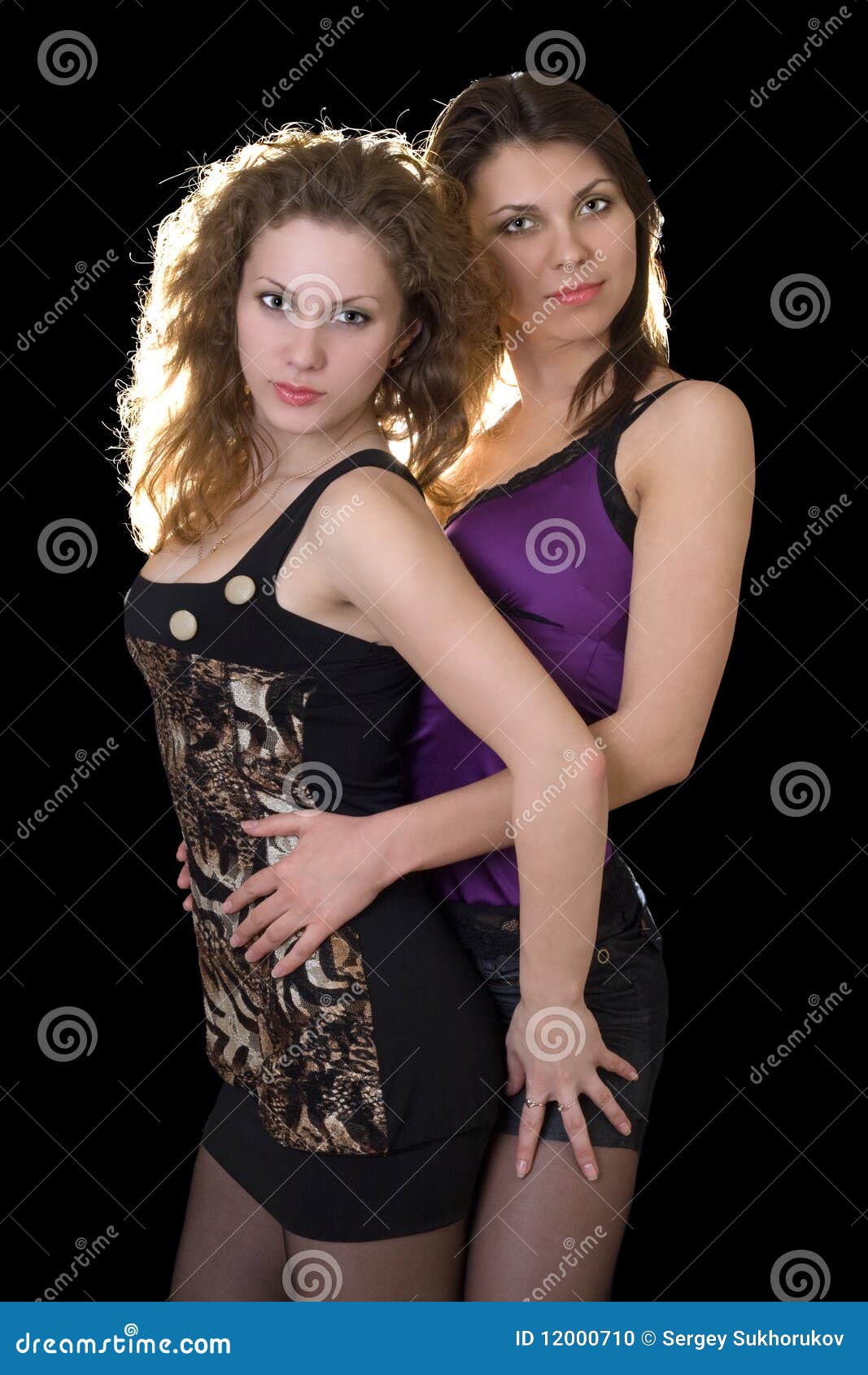 Two pretty young women stock photo. Image of carefree - 12000710