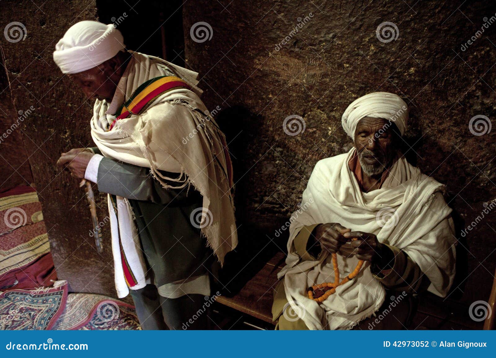 Two Priests Praying, Lalibela Editorial Photography - Image of white ...