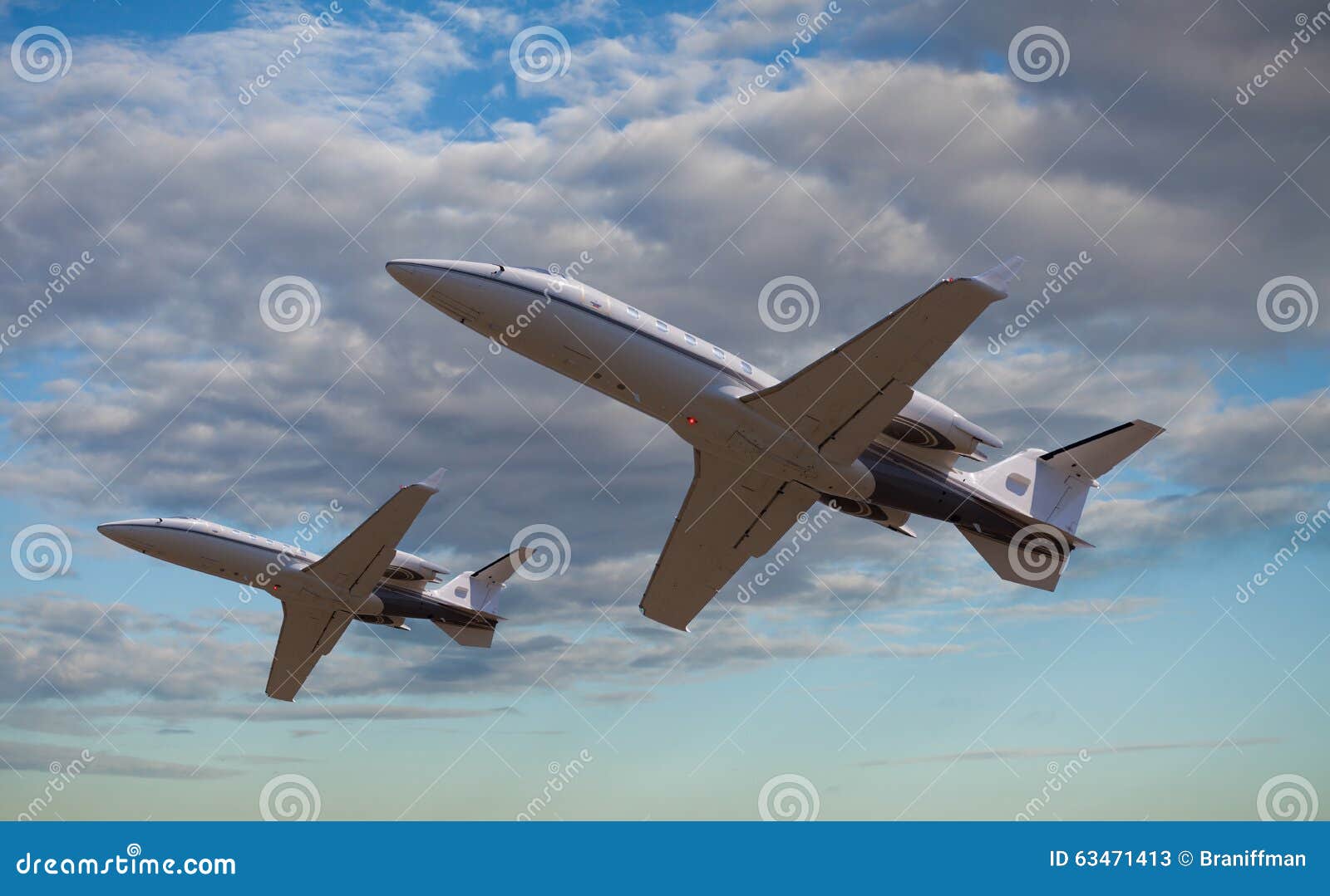 Two private jets flying stock image. Image of luxury - 63471413