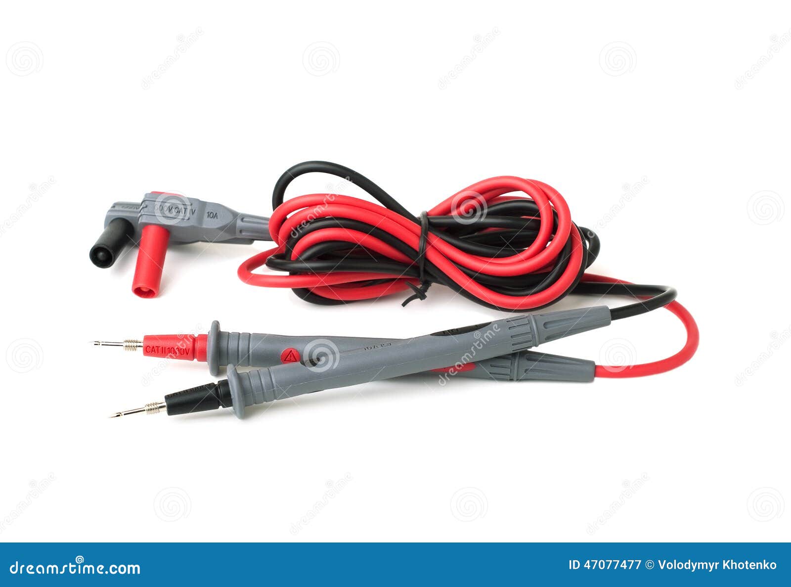 Two Probes for Digital Multimeter Isolated Stock Image - Image of ...