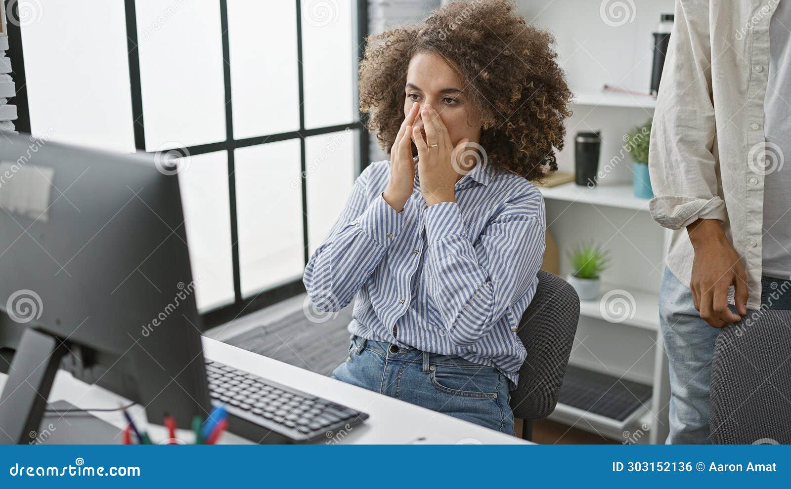 Two Professional Co-workers, Man and Woman, at the Office, Deep in ...