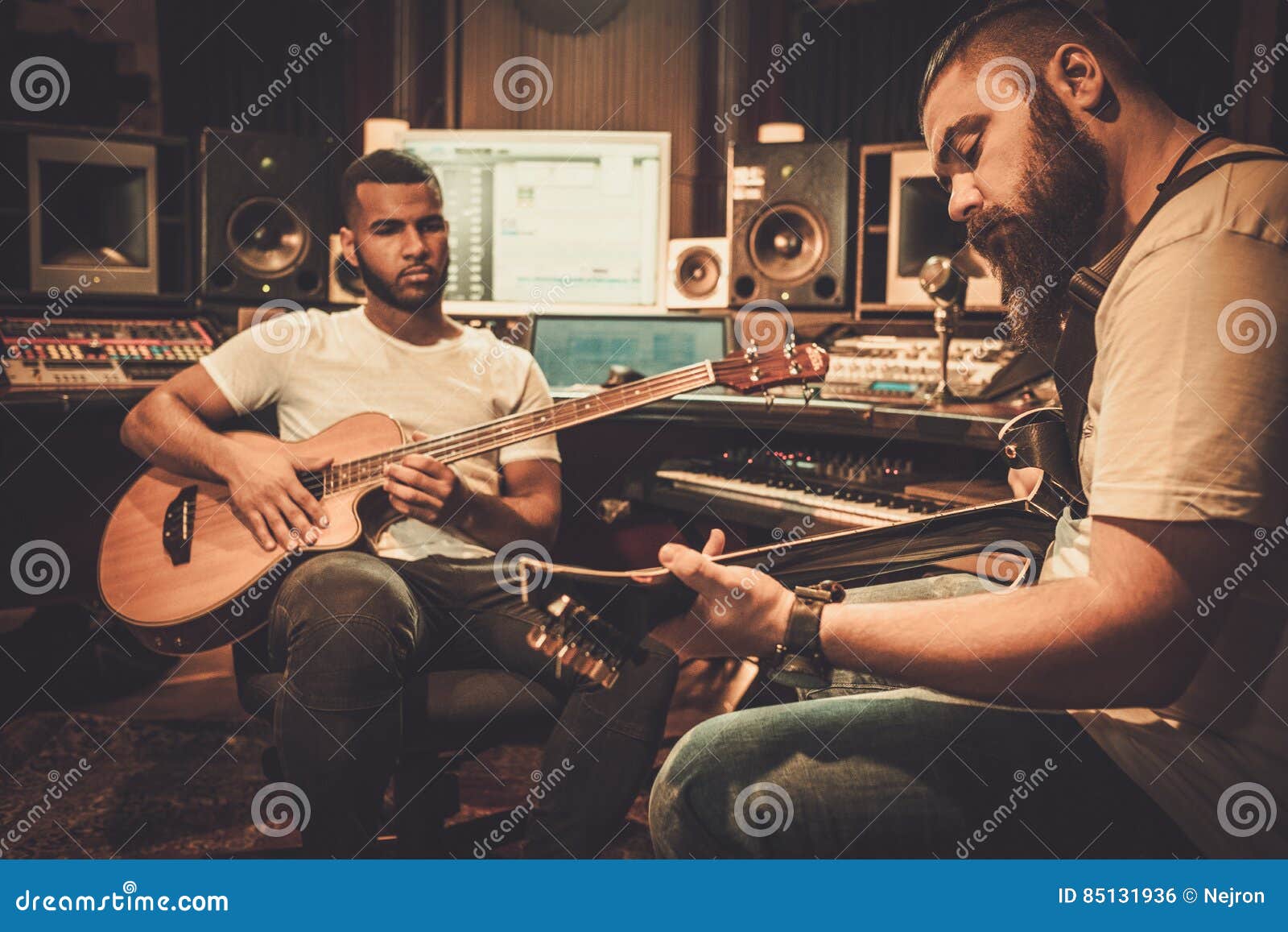 Two Professional Guitarists Performing in Boutique Recording Studio ...
