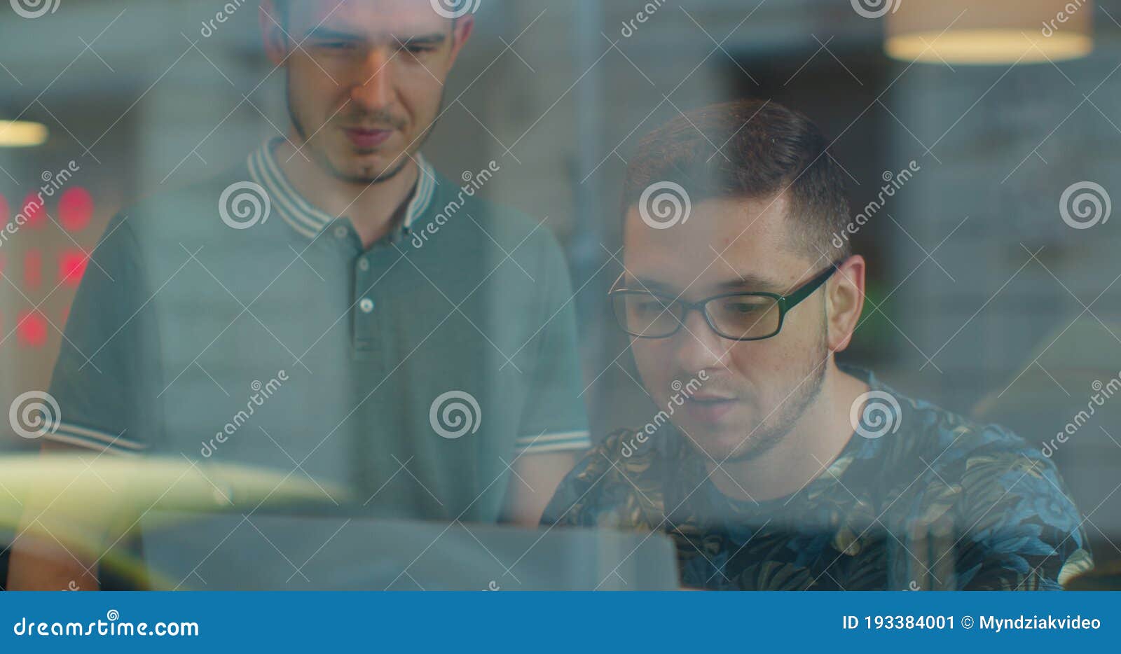 Two Professional it Programers Discussing Technical Data Show on ...