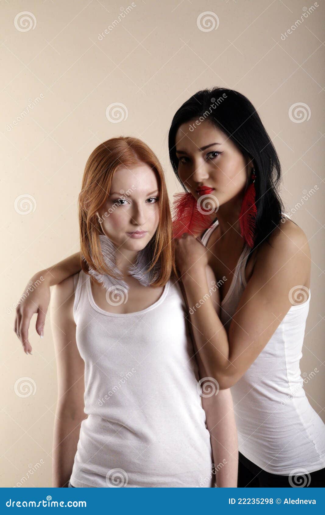 Two Professional Serious Fashion Models Stock Photo - Image of ...