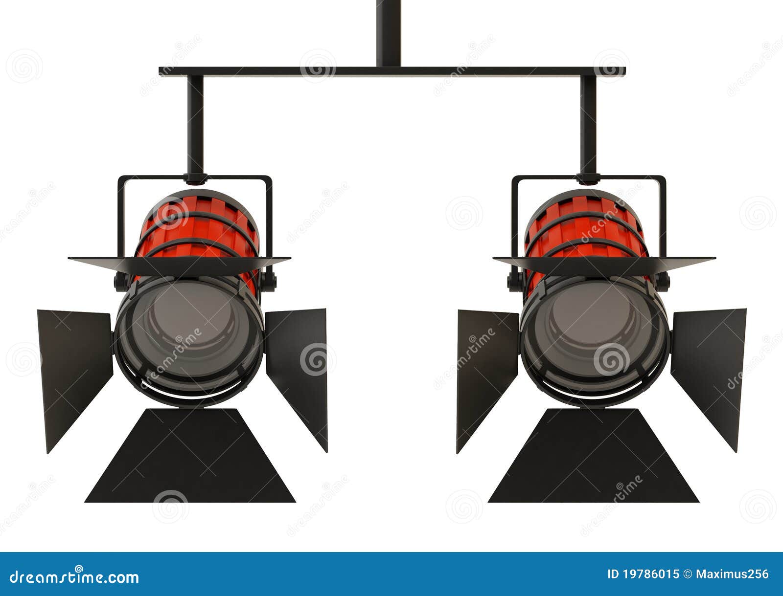 Two Professional Spotlights Stock Illustration - Illustration of ...